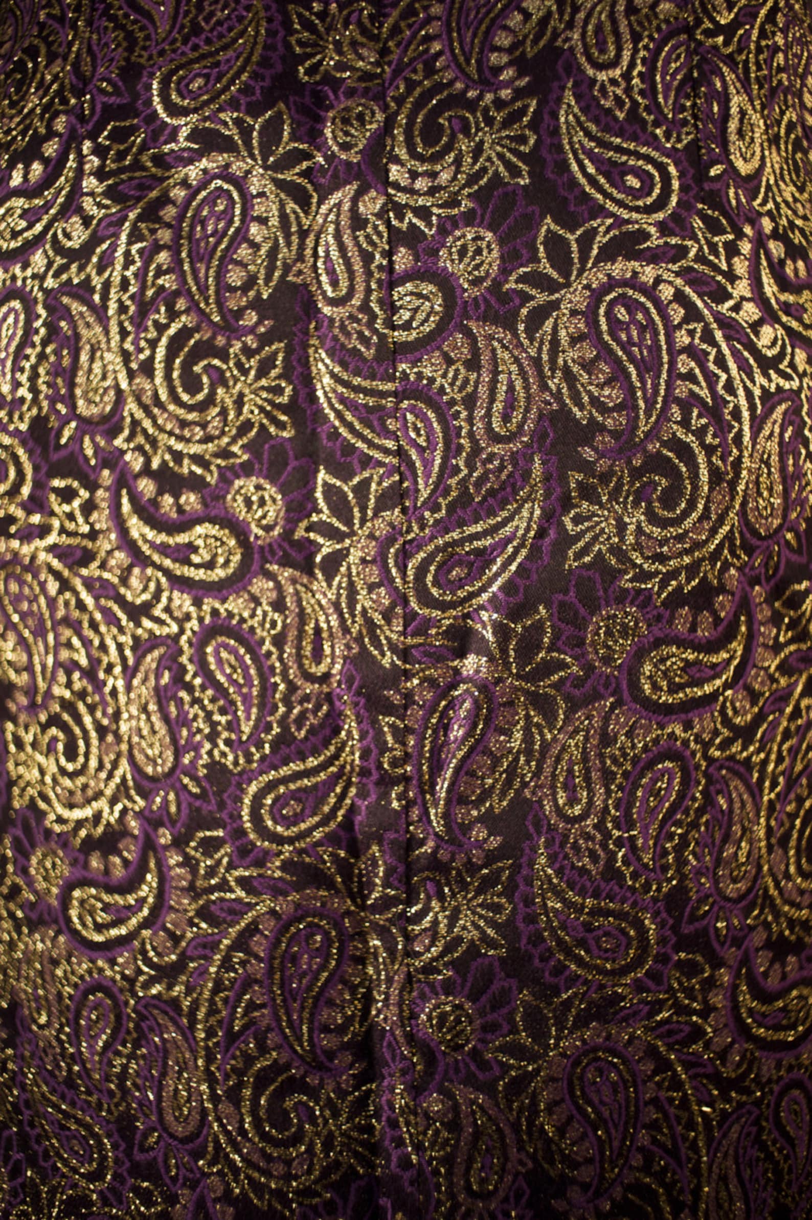 Vintage Purple and Gold Paisley Pattern Metallic Brocade - Etsy