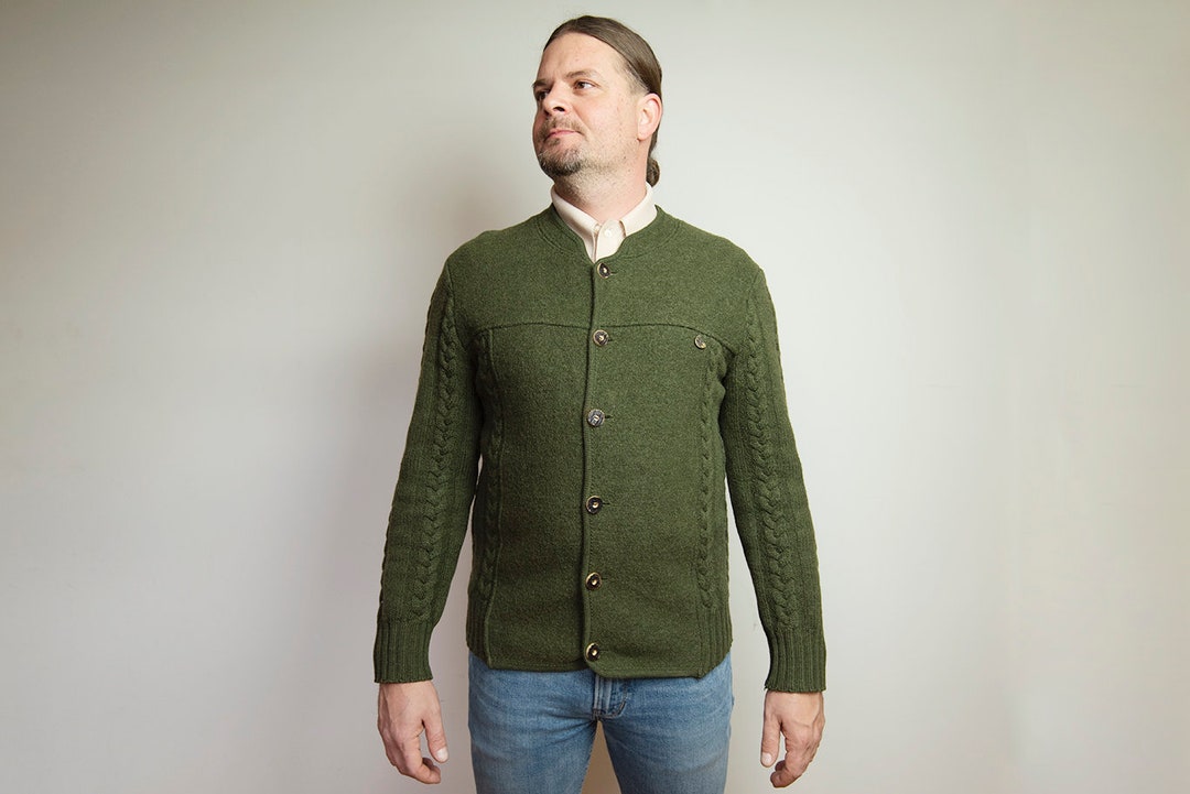 Vintage Giesswein Moss Green Cable Knit Virgin Wool Austrian ...