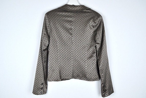 Vintage Metallic Maze Pattern Blazer - Gem