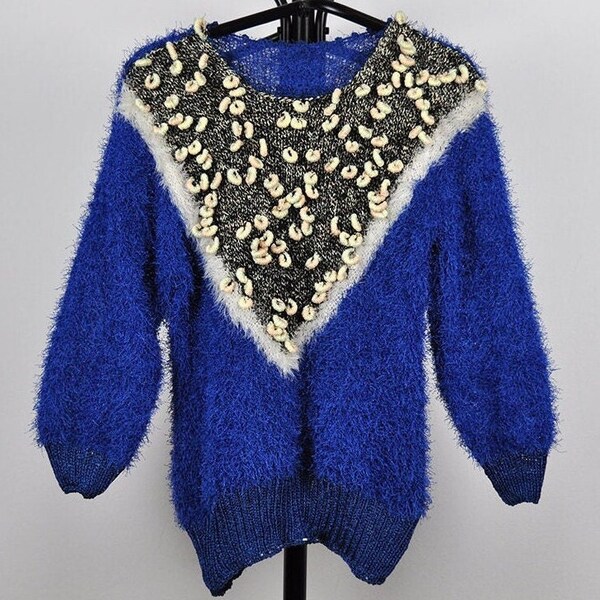 Royal Blue Chunky Sweater - Etsy