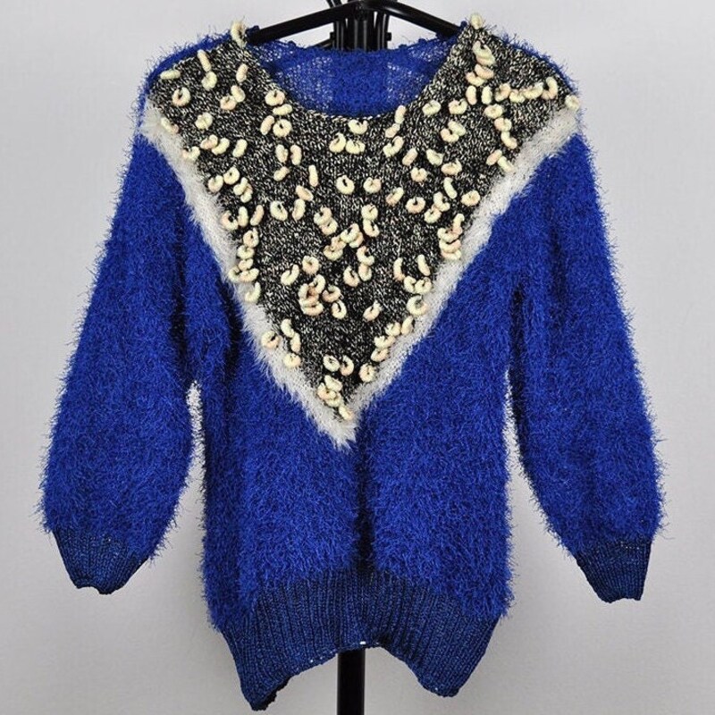 Royal Blue Chunky Sweater - Etsy