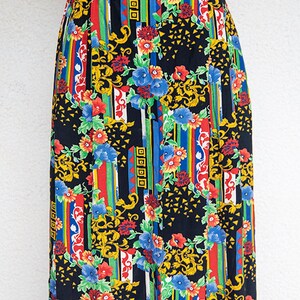 Vintage Colorful Mixed Print Midi Skirt - Etsy