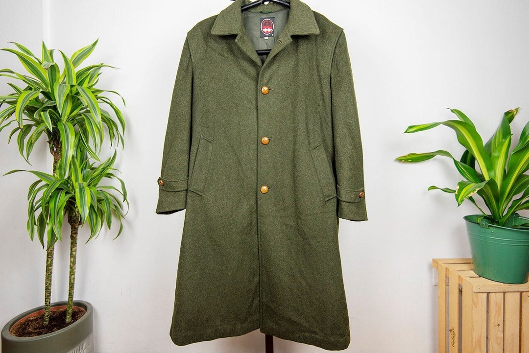 Vintage Hunter Green Wool Coat - Etsy