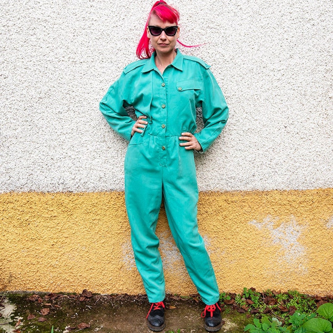 Vintage Turquoise Jumpsuit - Etsy