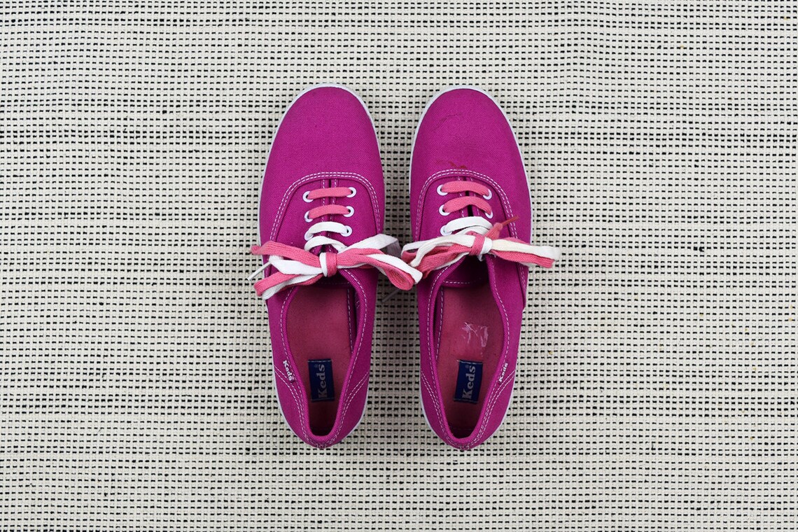 Vintage KEDS Pink Canvas Lace up Sneakers | Etsy