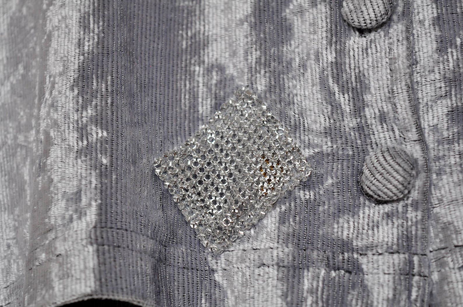 Vintage Silver Crushed Velvet Cropped Cardigan - Etsy