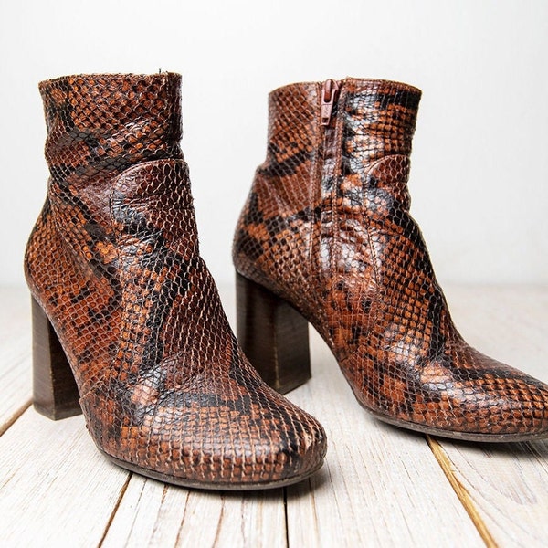 Snakeskin Boots - Etsy