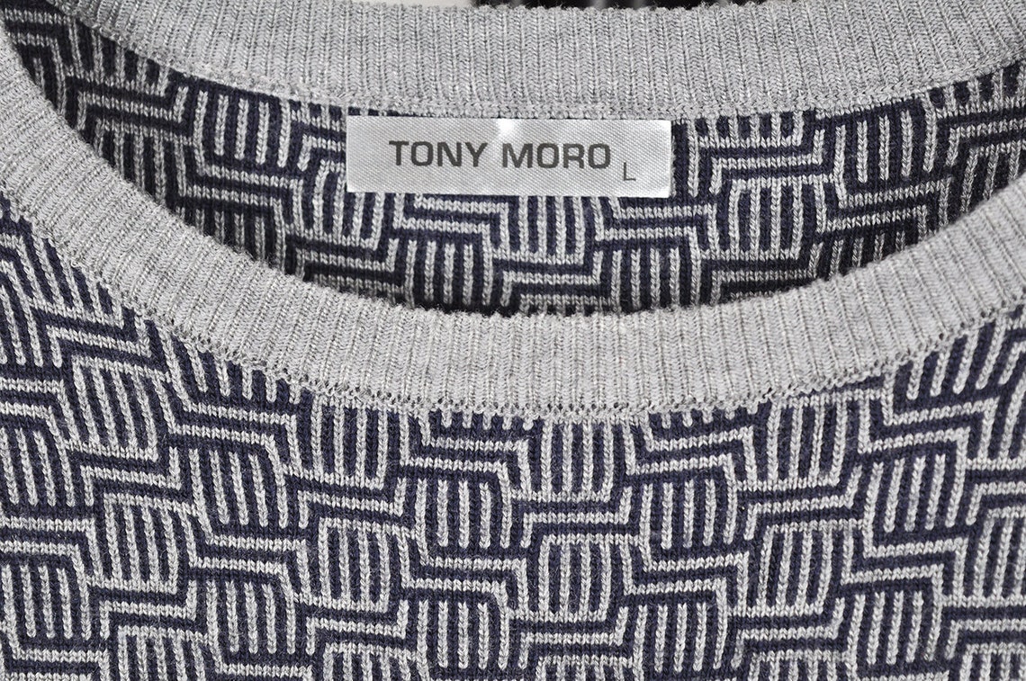 Vintage Grey Maze Pattern Mens Knit Crewneck Pullover Sweater - Etsy