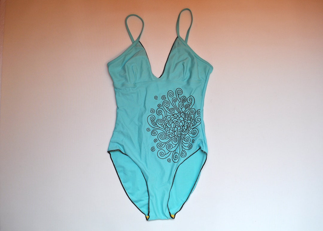 Vintage Turquoise Swimsuit One Piece Bathing Suit - Etsy