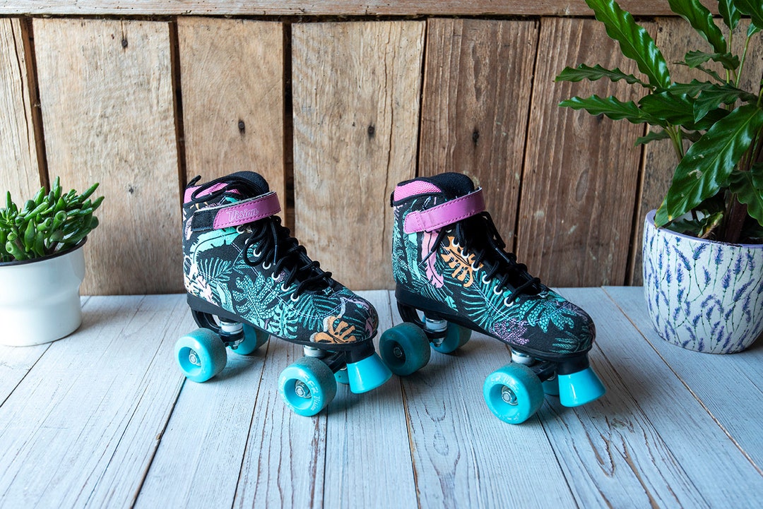 Vintage Canvas Tropical Forest Print Quad Roller Skates - Etsy
