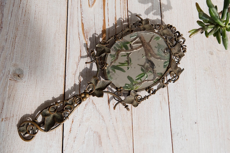 Vintage Antique Vine Carved Elven Style Hand Mirror - Etsy