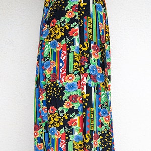 Vintage Colorful Mixed Print Midi Skirt - Etsy