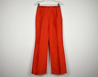 Vintage Red Silk Pants - Etsy