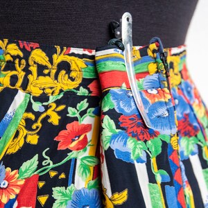 Vintage Colorful Mixed Print Midi Skirt - Etsy