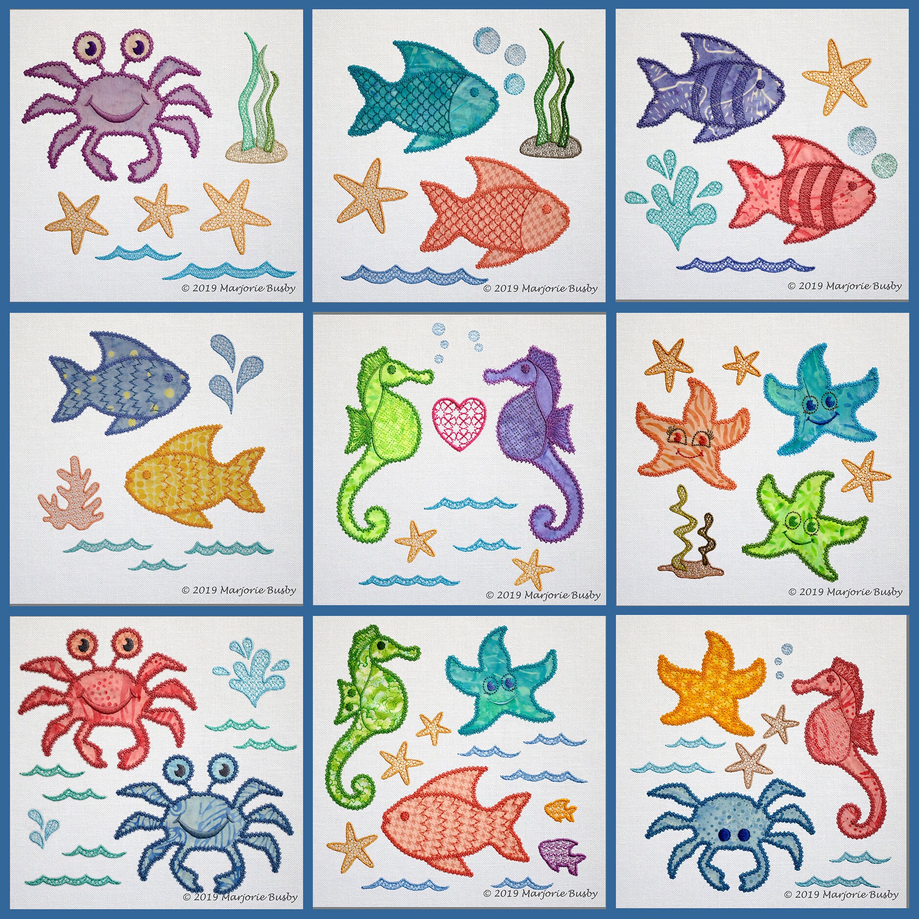 Sea Life Medley Applique - Etsy