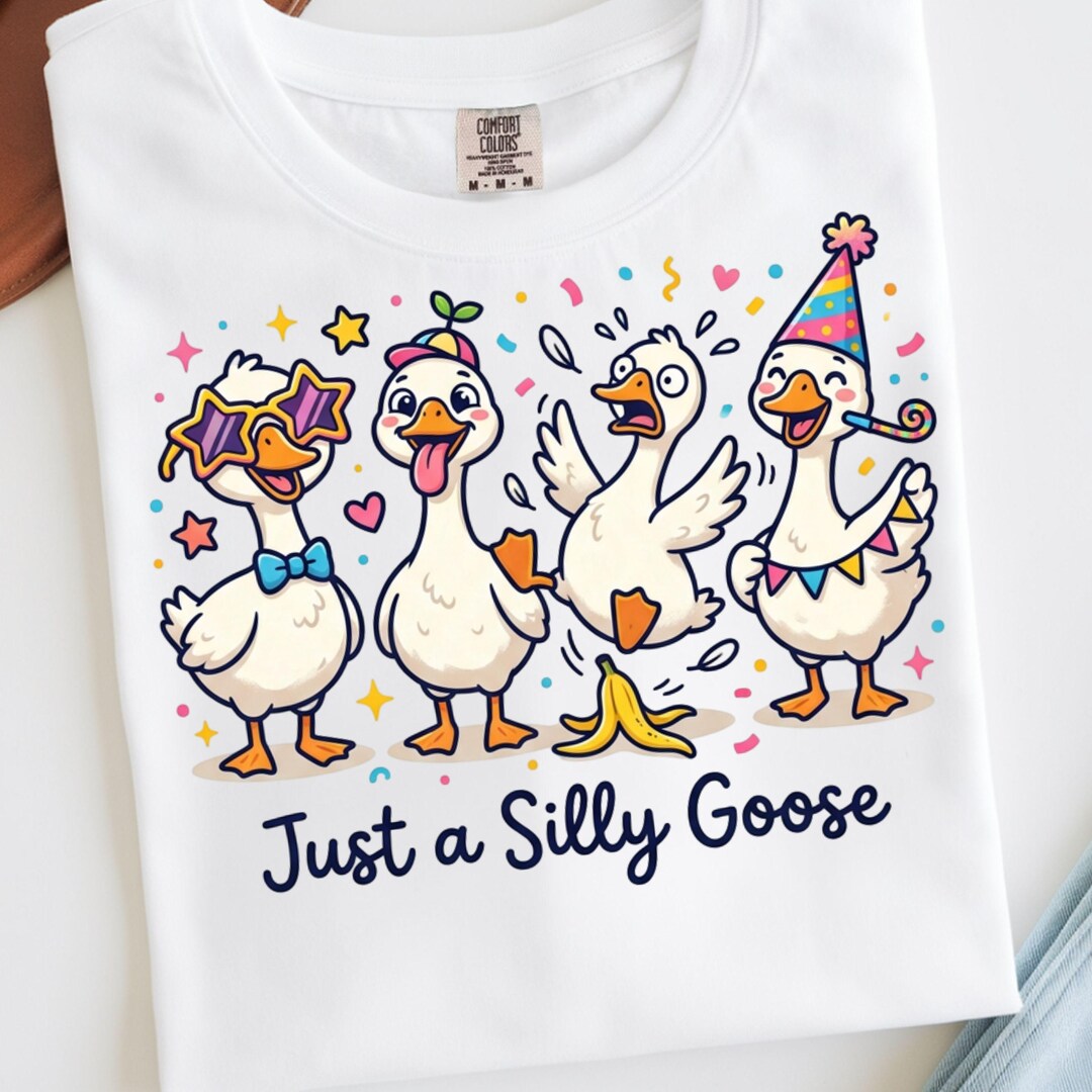 Just a Silly Goose Cartoon PNG, Funny Goofy Geese Clipart (digital ...