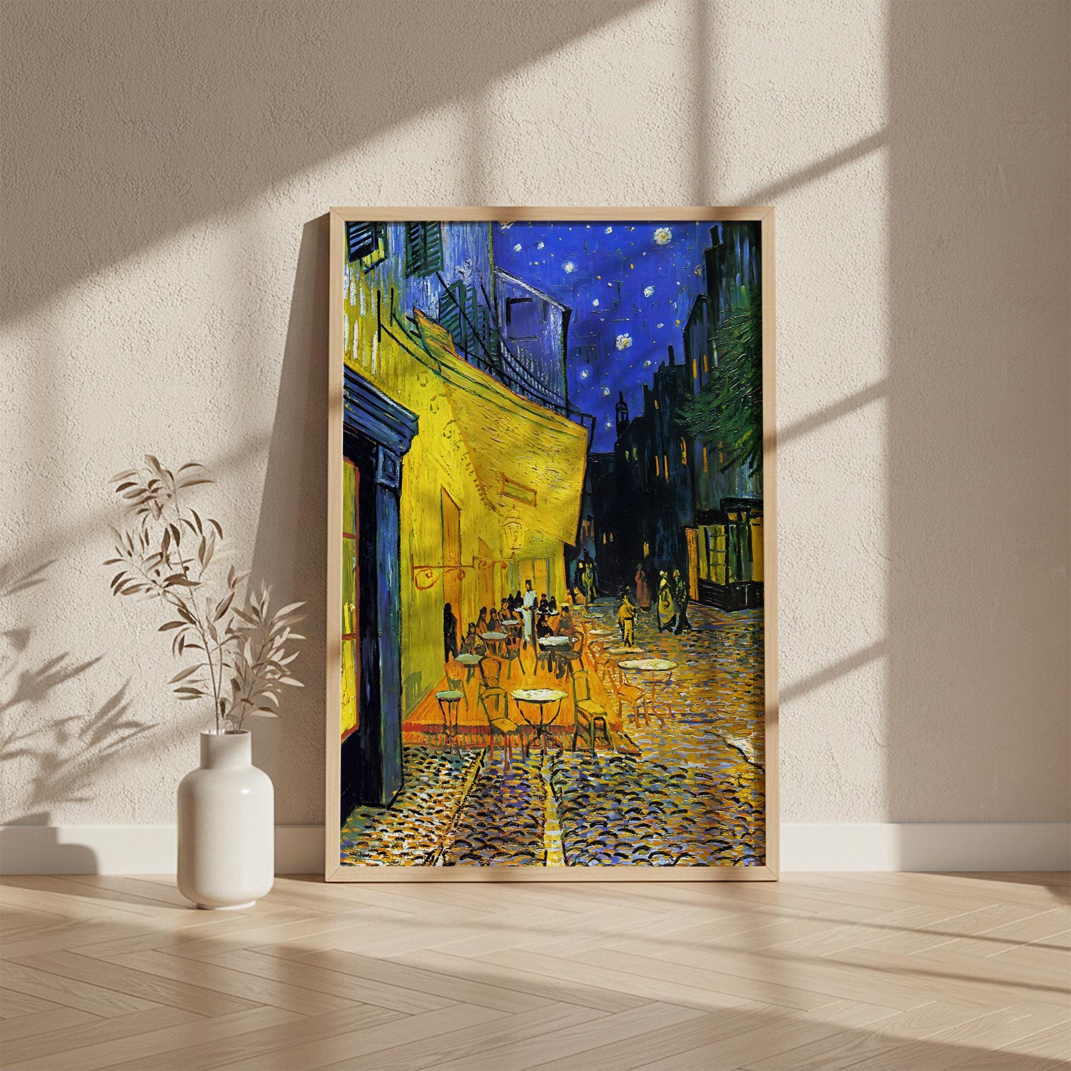 Vincent Van Gogh, Cafe Terrace at Night Famous Painting Wooden Framed ...
