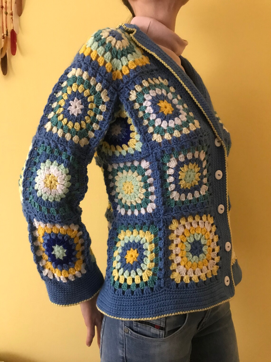 Granny Square Crochet Jacket - Etsy