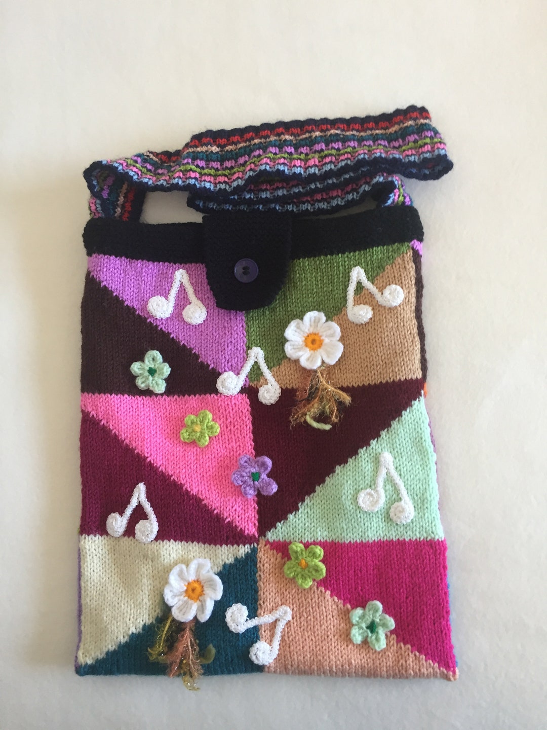 Knitted Art Purse...free Form Bag - Etsy