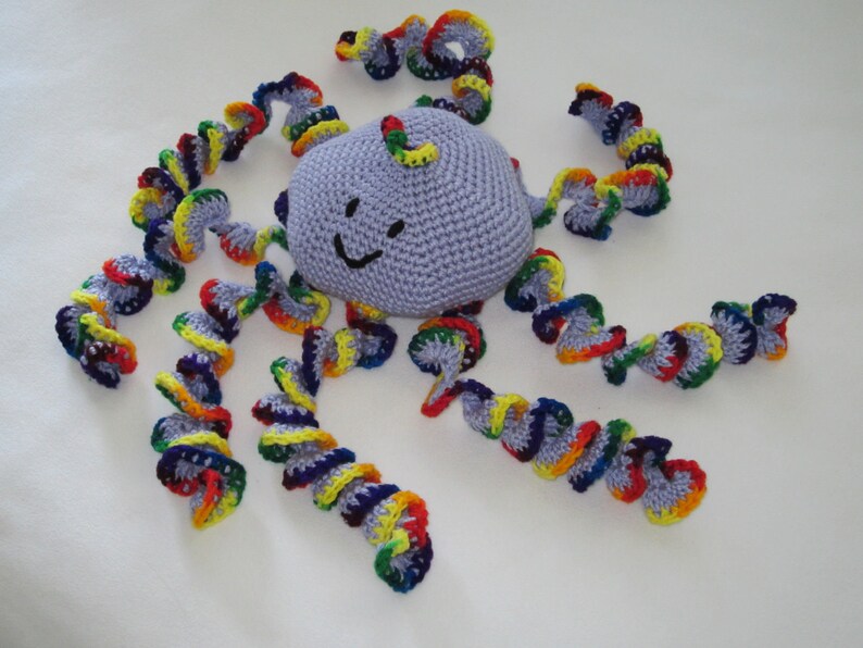 Crochet Large Rainbow Octopus toy | Etsy