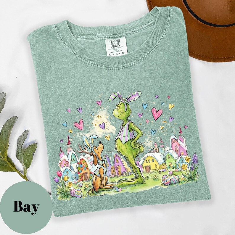 Easter Grinch Bunny Png, Cute Grinch & Max Easter Eggs Tee, Spring ...