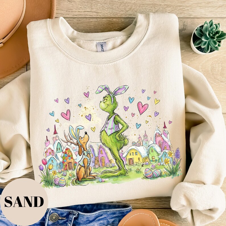 Easter Grinch Bunny Png, Cute Grinch & Max Easter Eggs Tee, Spring ...
