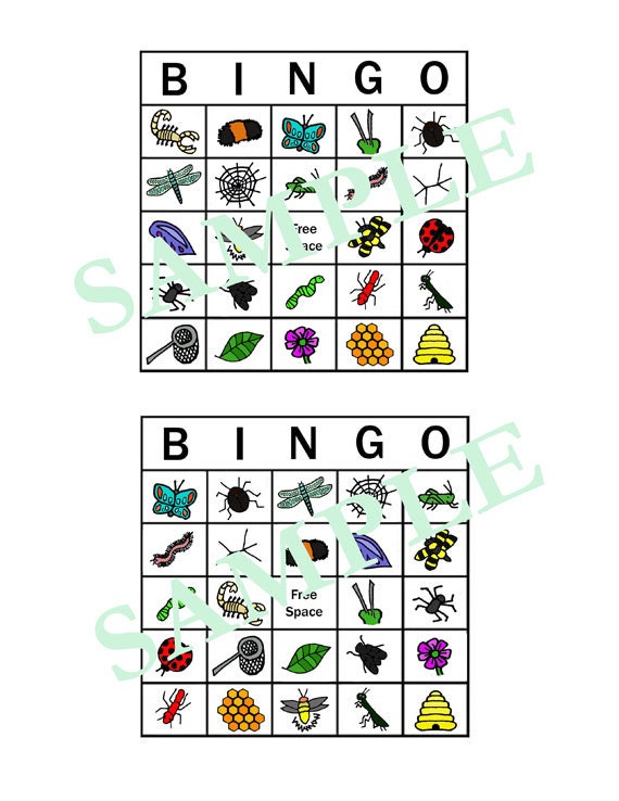 Insect Bingo Game - Etsy