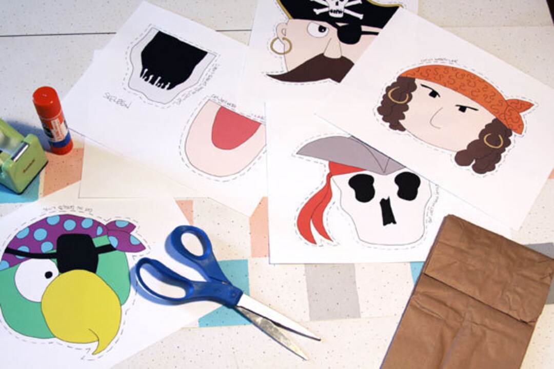 Pirate Paper Bag Puppets - Etsy
