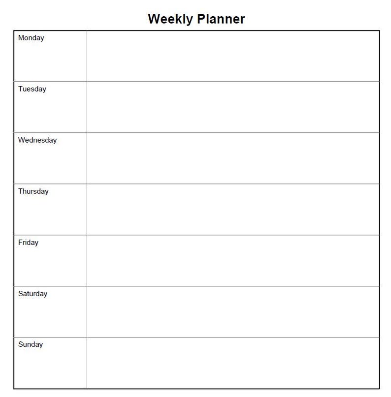 Weekly Planner Printable Minimal | Simple Weekly Schedule | Instant ...