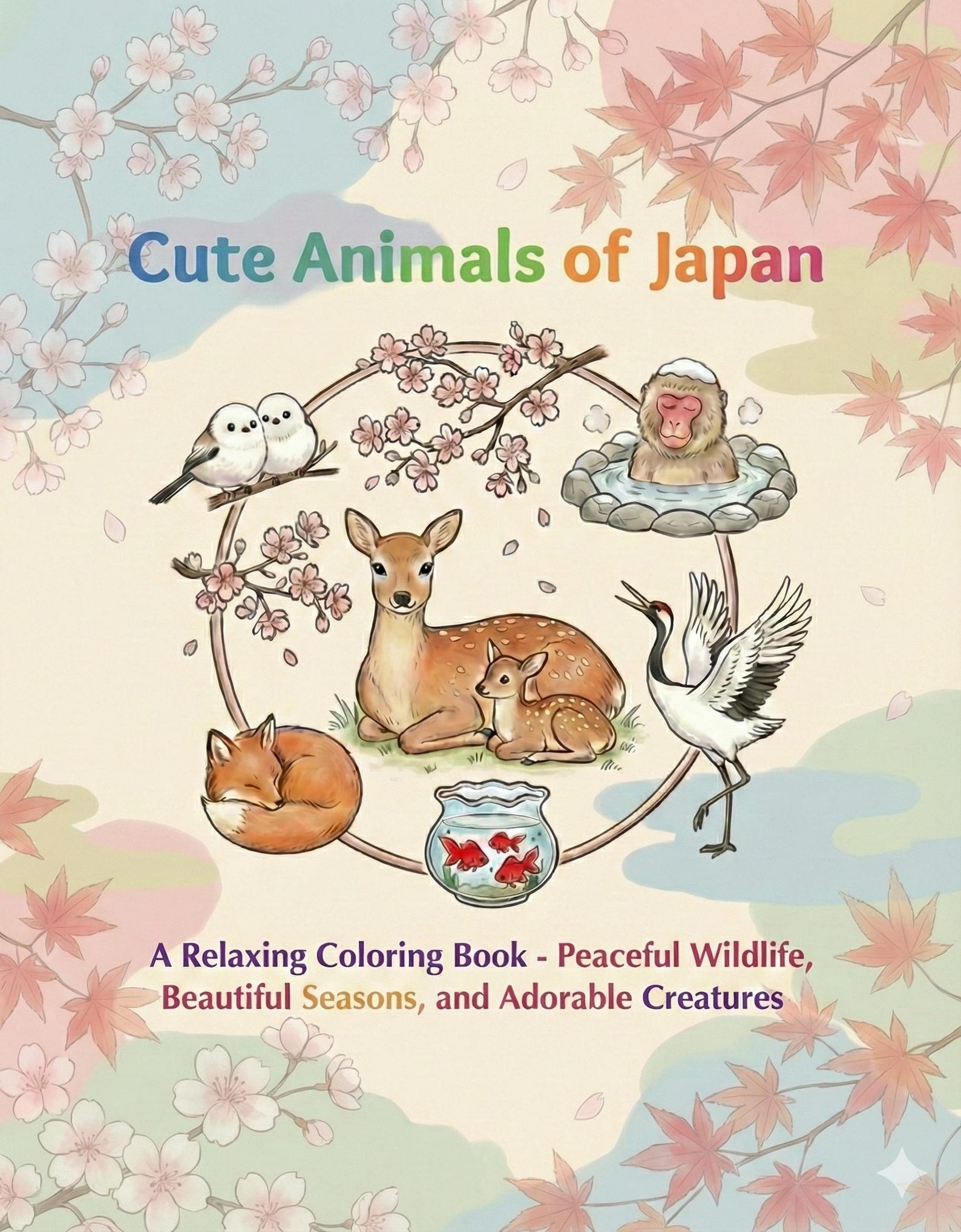 Cute Japanese Animal Coloring Pages for Adults | Printable Coloring ...