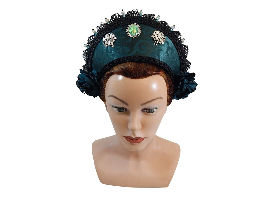 French Hood, Middle Age Headpiece, Tudor Crown, Attifet, Elizabethan ...