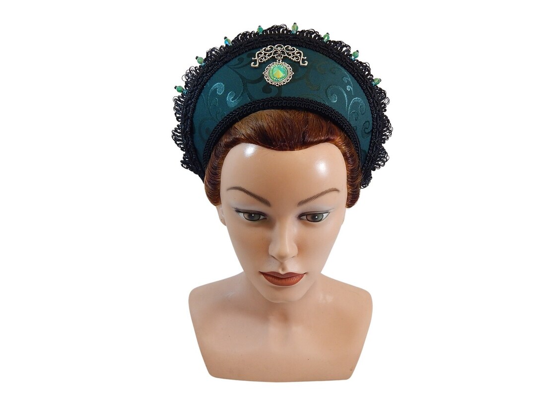 French Hood, Middle Age Headpiece, Tudor Crown, Attifet, Elizabethan ...