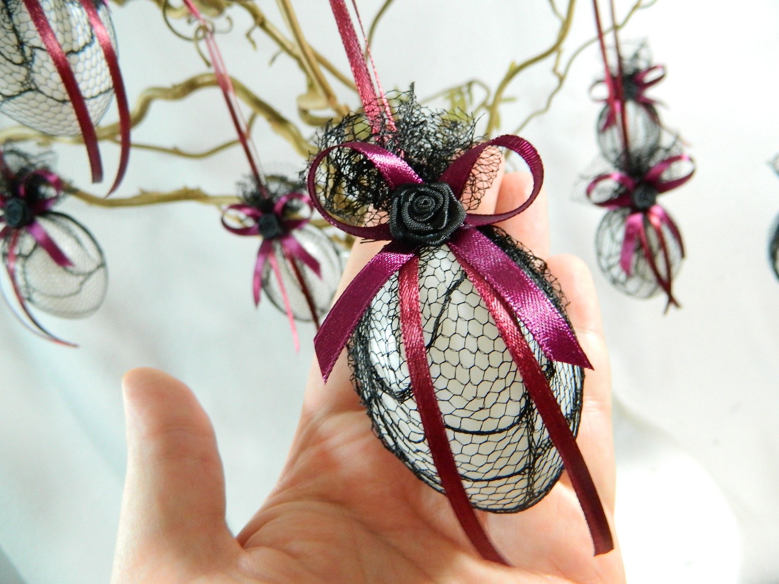 Set of 8 Goth'eggs Gothic Easter eggs ornaments home | Etsy