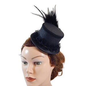 Mini Tophat, Goth Minihat, Victorian Dressing Hat, Derby Hat, Gothic ...