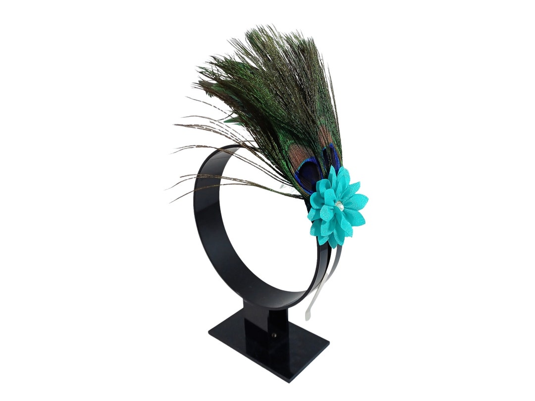 Peacock Headband, Goth Fascinator, Formal Headpiece, Cocktail Hat ...