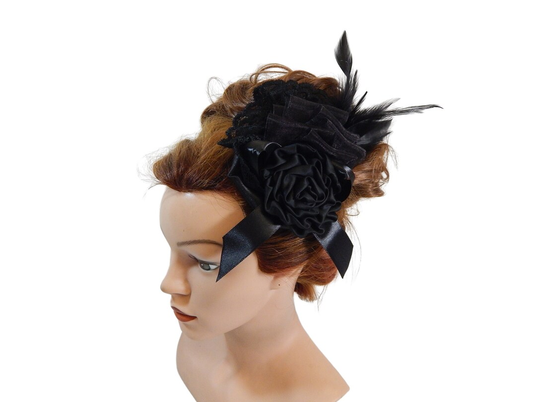 Goth Fascinator, Romantic Headpiece, Burlesque Headdress, Derby Hat ...