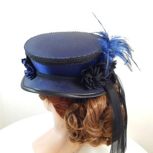 Midi Top Hat, Blue Percher Hat, Derby Hat, Victorian, Dressage ...