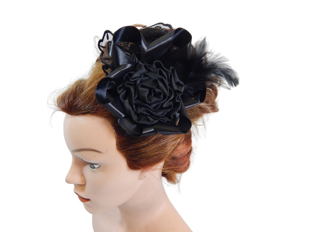 Goth Fascinator, Romantic Headpiece, Burlesque Headdress, Derby Hat ...