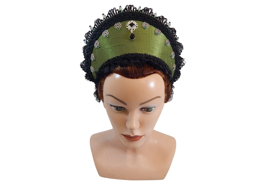 French Hood, Middle Age Headpiece, Tudor Crown, Attifet, Elizabethan ...