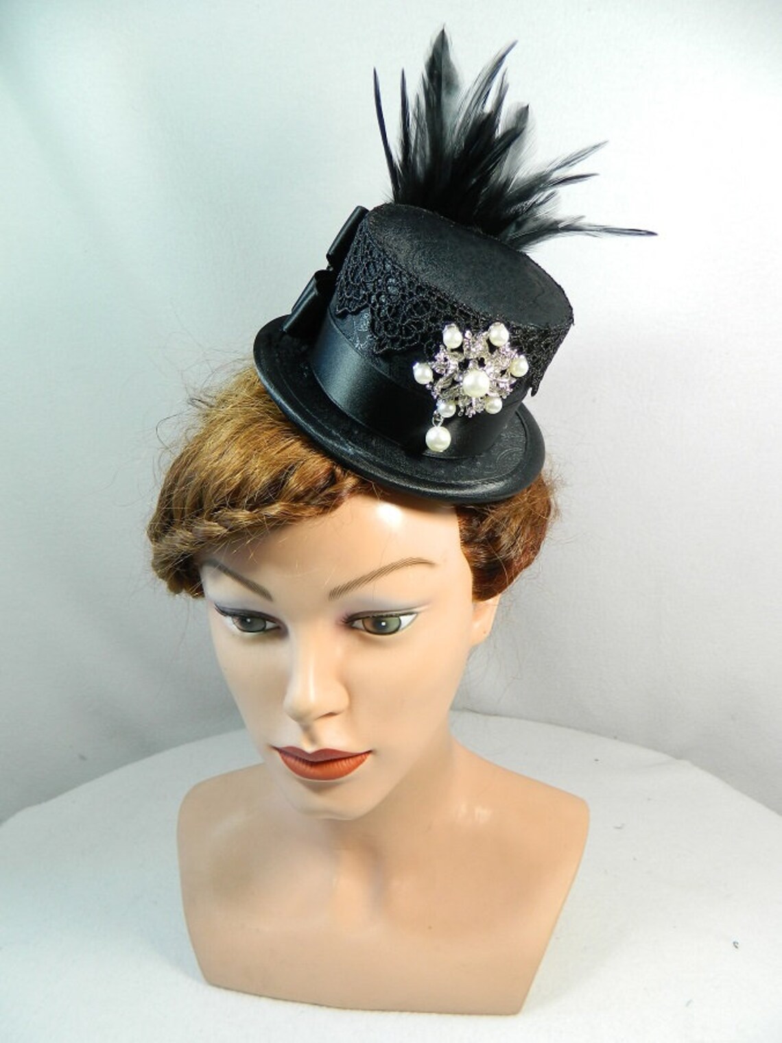 Mini Tophat Gothic Fascinator Headpiece Gatsby Flapper Hat | Etsy