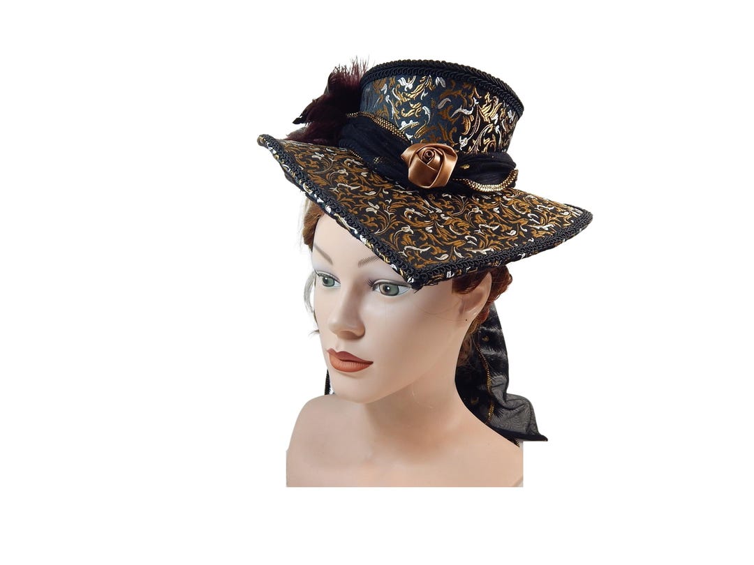 Jacquard Midi Top Hat, Goth Steampunk Headdress, Ladies Derby - Etsy