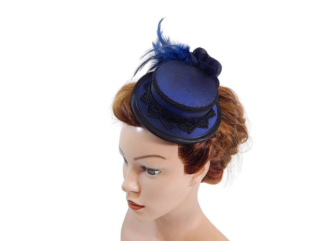Mini Summerhat, Minihat, Goth Hat, Burlesque Fascinator, Small Hat ...