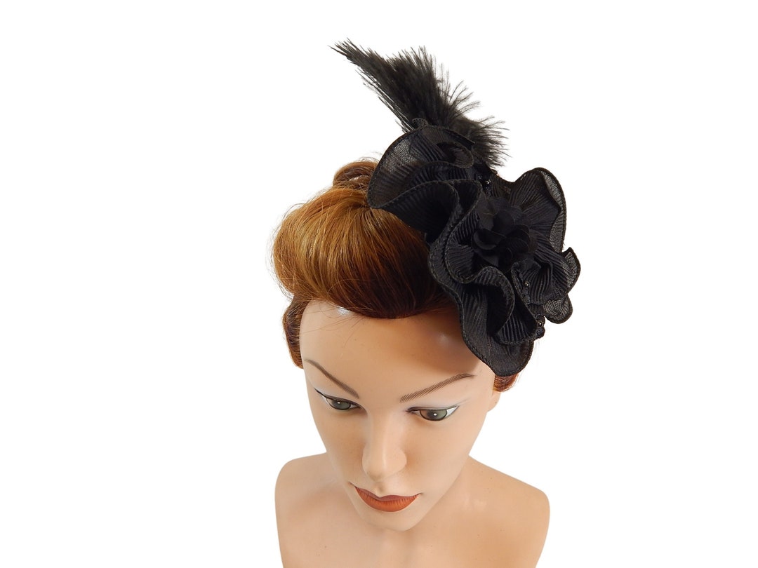 Goth Fascinator, Romantic Headpiece, Burlesque Headdress, Derby Hat ...