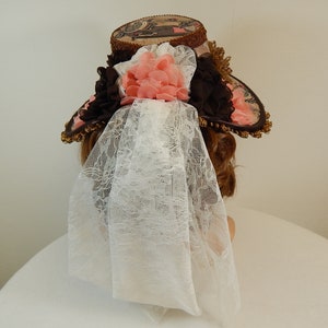 Steampunk Bonnet, Hood With Veil, Derby Hat, Cosplay Headpiece, Vintage ...