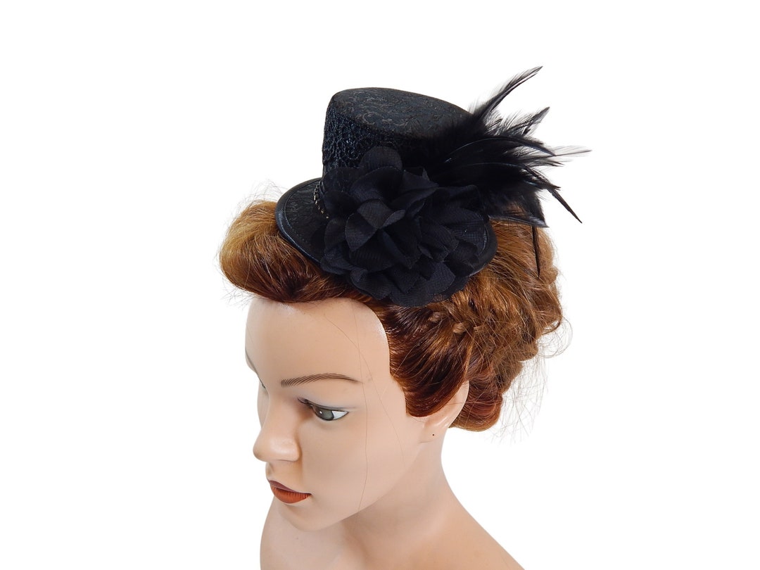 Mini Tophat, Ankh, Cosplay Fascinator, Halloween Headpiece, Goth Derby ...