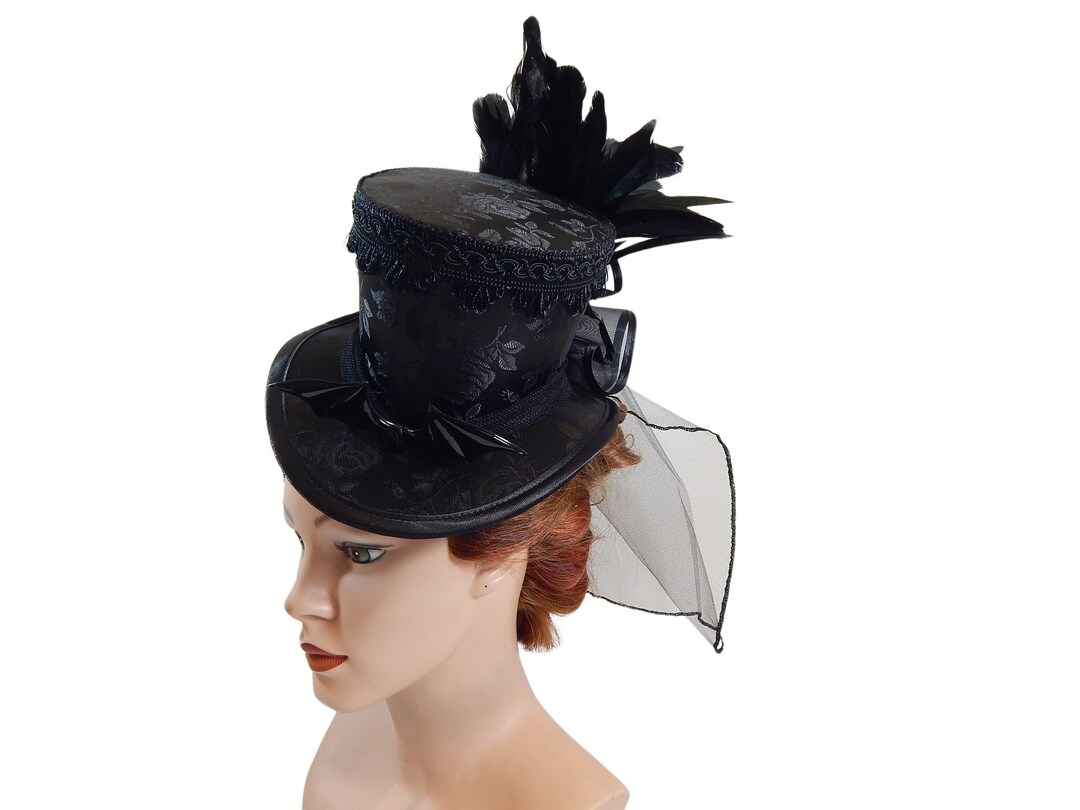 Gothic Mini Dressage Tophat, Riding Hat, Percher Hat, Formal Headpiece ...