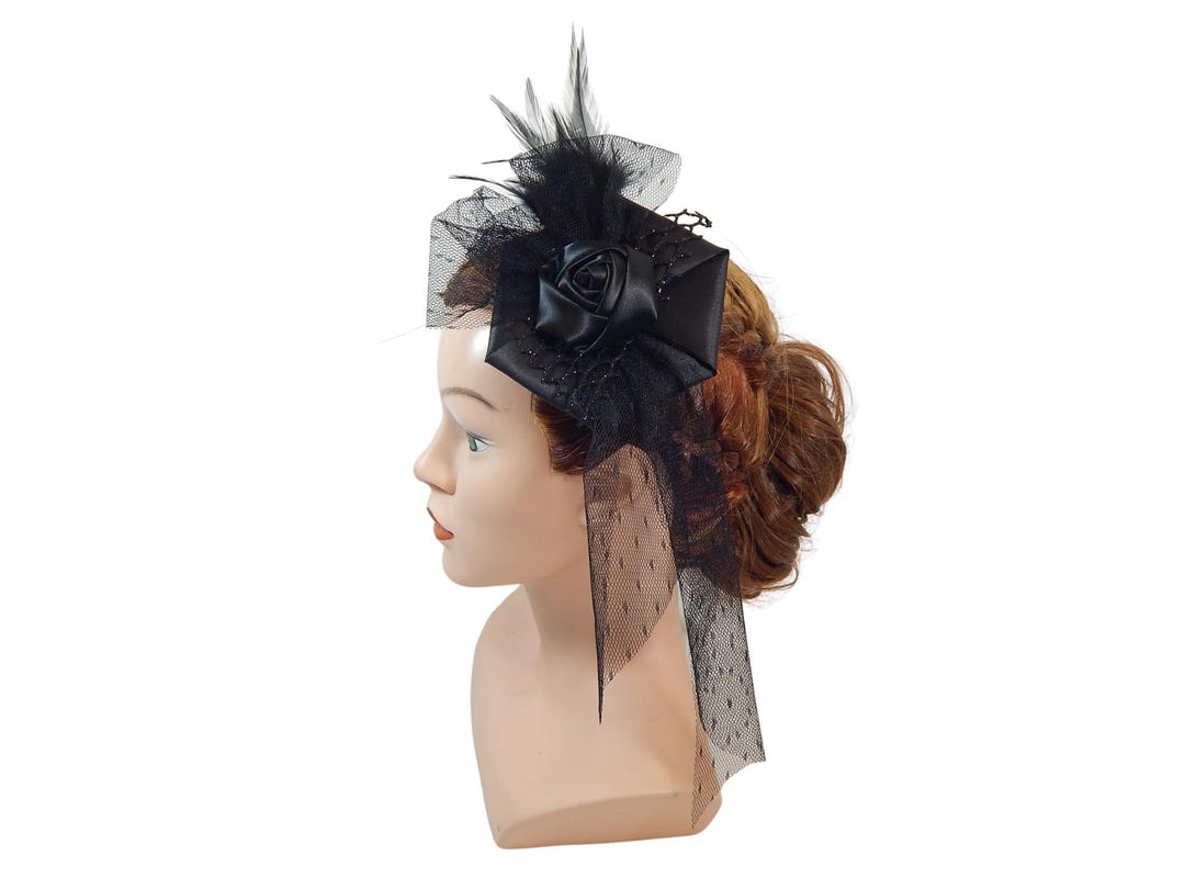 Goth Fascinator, Romantic Headpiece, Burlesque Headdress, Derby Hat ...
