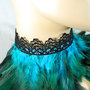 Feather Collar, Burlesque Choker, Costume Necklace, Carnival Peacock ...