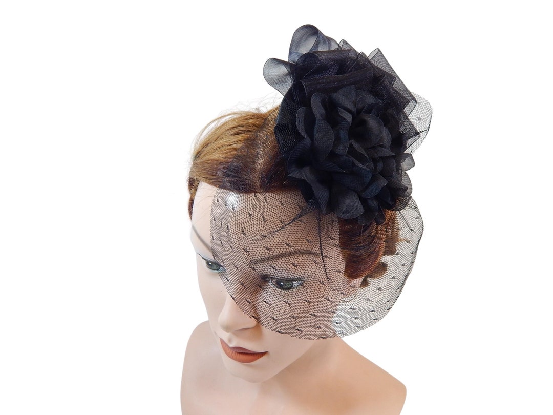 Goth Fascinator, Black Romantic Headpiece, Burlesque Headdress, Derby ...