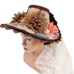 Steampunk Bonnet, Hood With Veil, Derby Hat, Cosplay Headpiece, Vintage ...